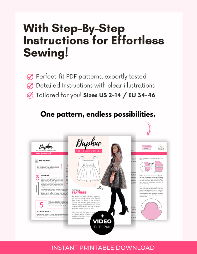 Are You Thready For A Puff Sleeve Dress Pattern? +Video Tutorial ...