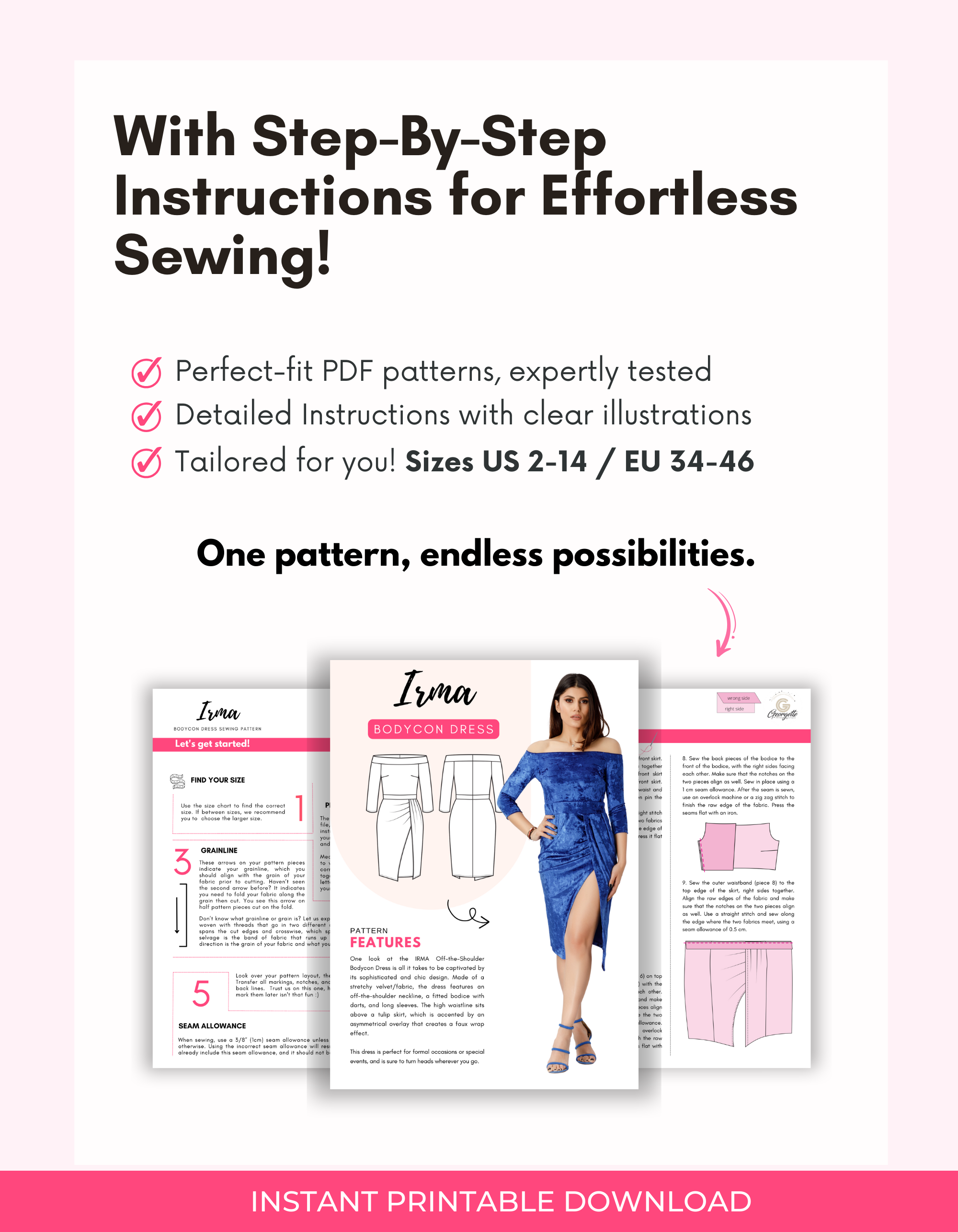 Don't Miss Out This Off Shoulder Dress Pattern – GeorgettePatterns
