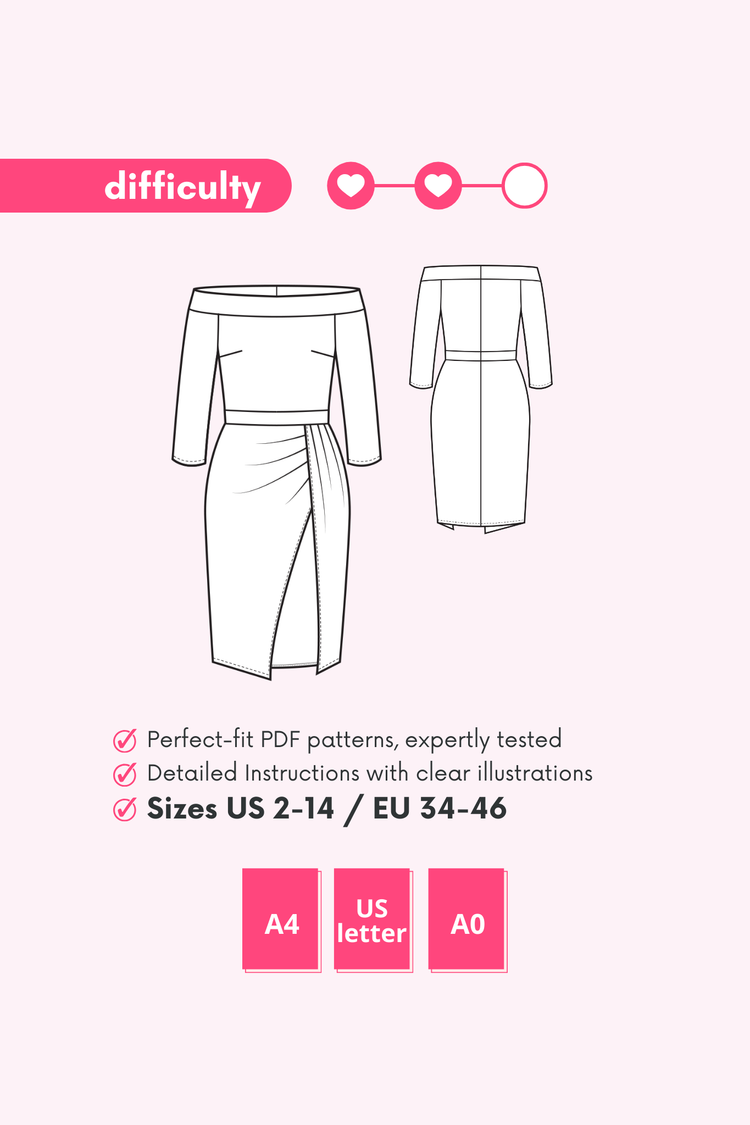 Don't Miss Out This Off Shoulder Dress Pattern – GeorgettePatterns