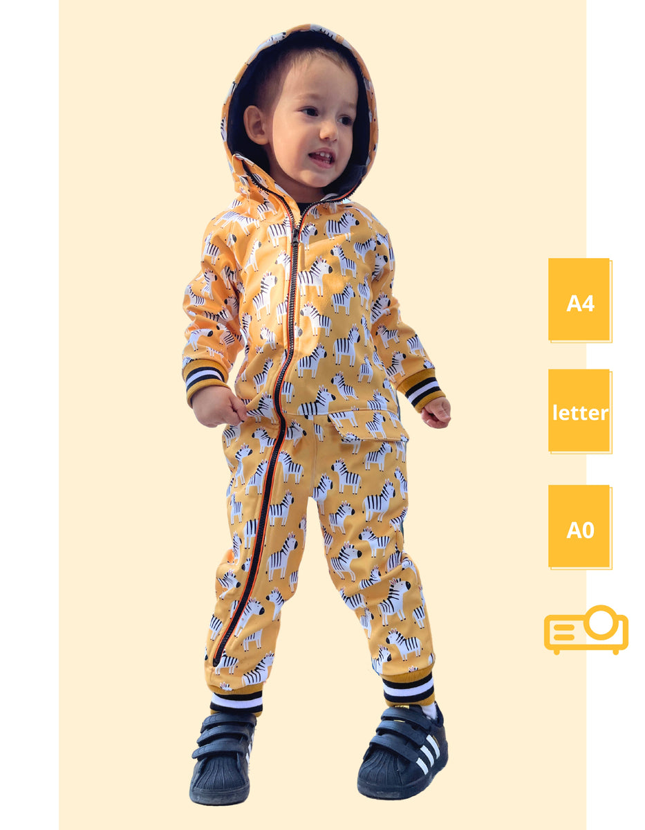 DIY toddler softshell playsuit pattern