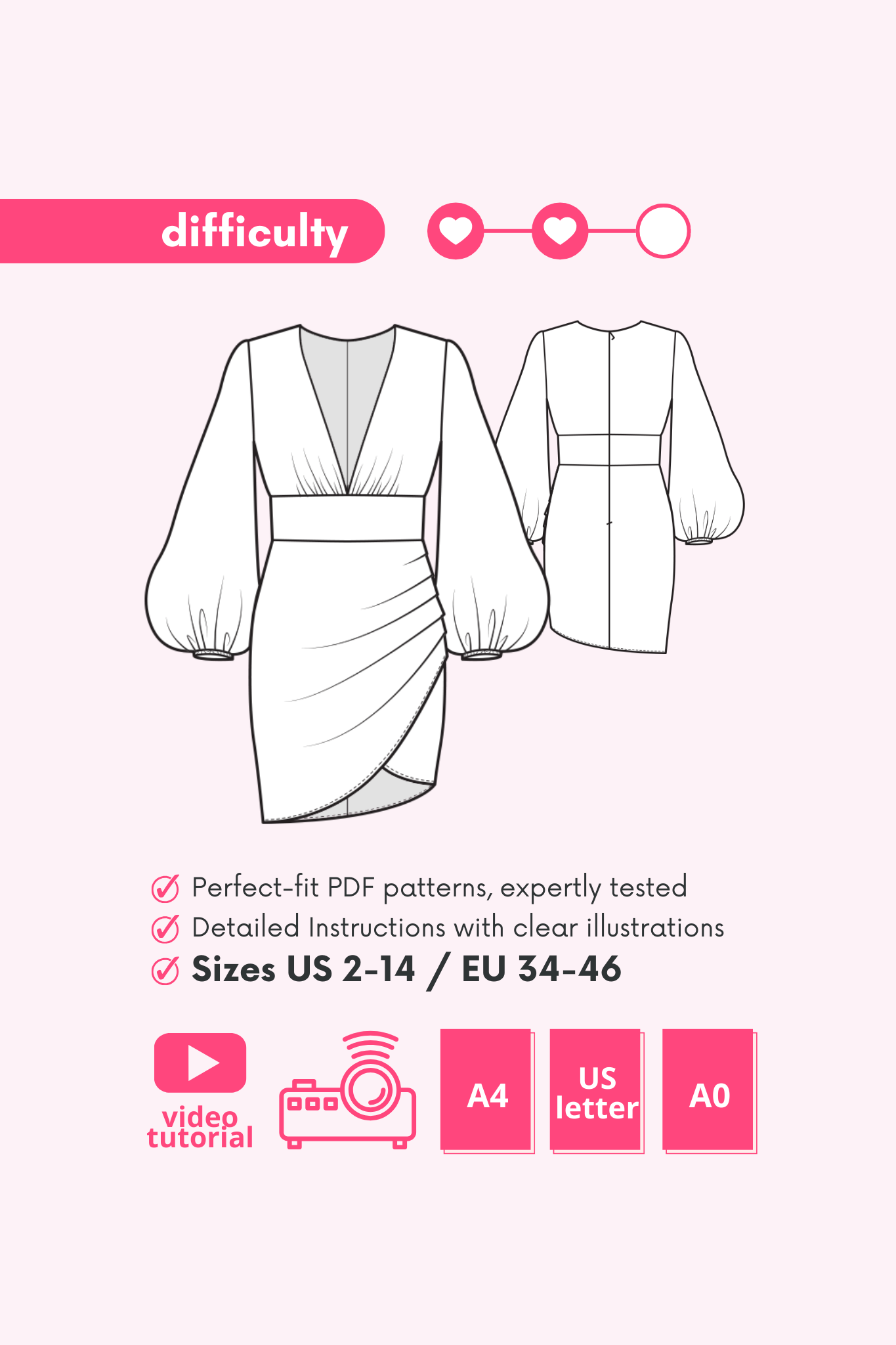 All We Can Say About This V-Neck Dress Pattern Is Wow, Stunning ...